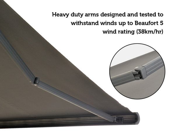 5.0m x 3.0m Retractable Folding Arm Awning Heavy Duty Full Cassette Mo