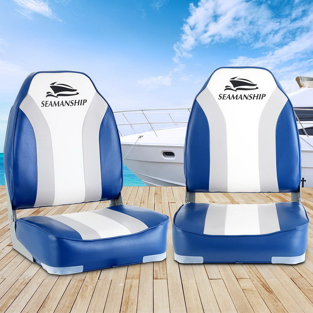 Seamanship 2X Folding Boat Seats Seat Marine Seating Set All Weather S