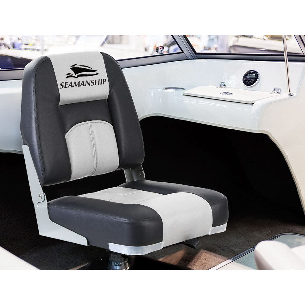 Seamanship 2X Folding Boat Seats Seat Marine Seating Set Swivels All W ...