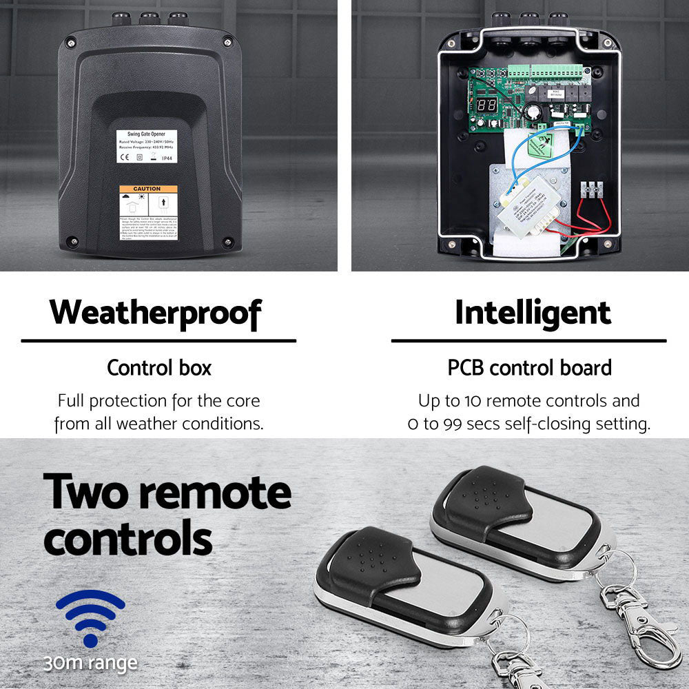 LockMaster Swing Gate Opener Double Automatic Electric Kit Remote Cont