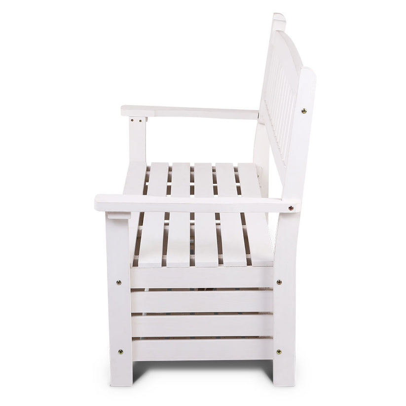 Gardeon Outdoor Storage Bench Box Wooden Garden Chair 2 Seat Timber Fu