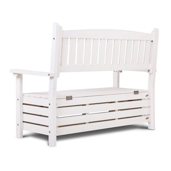 Gardeon Outdoor Storage Bench Box Wooden Garden Chair 2 Seat Timber Fu