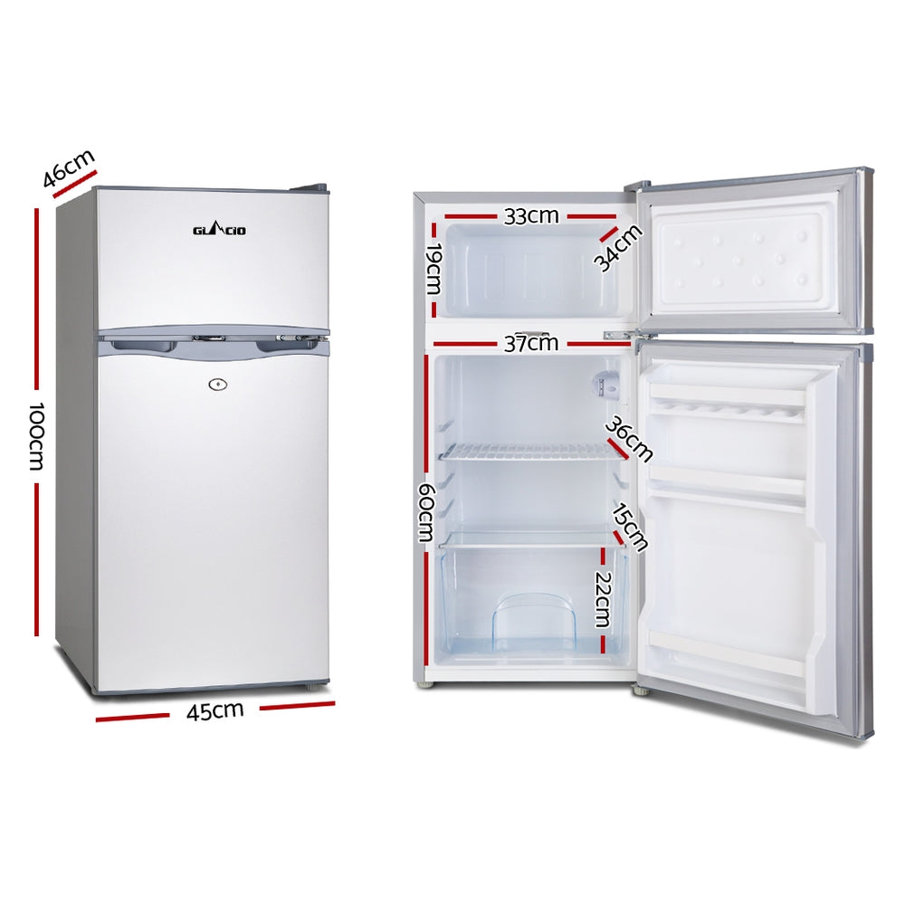 Glacio 100L Portable Fridge Bar Freezer Cooler Upright 12V/24V/240V Ca ...
