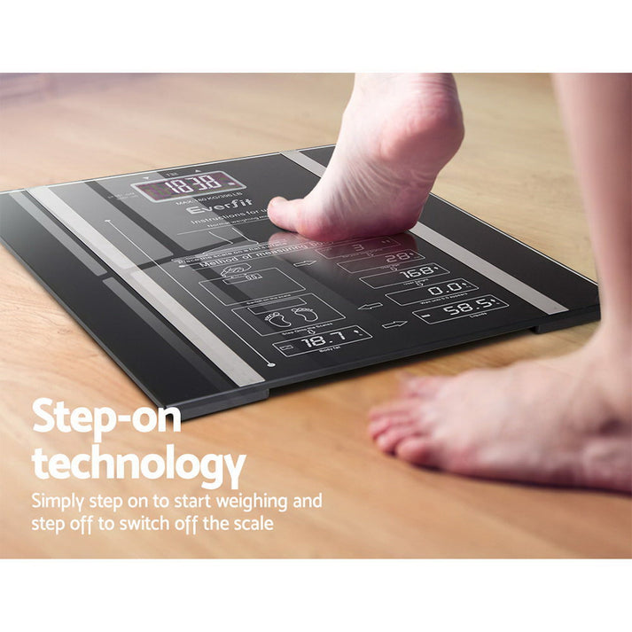Everfit Bathroom Scales Digital Body Fat Scale 180KG Electronic Monito
