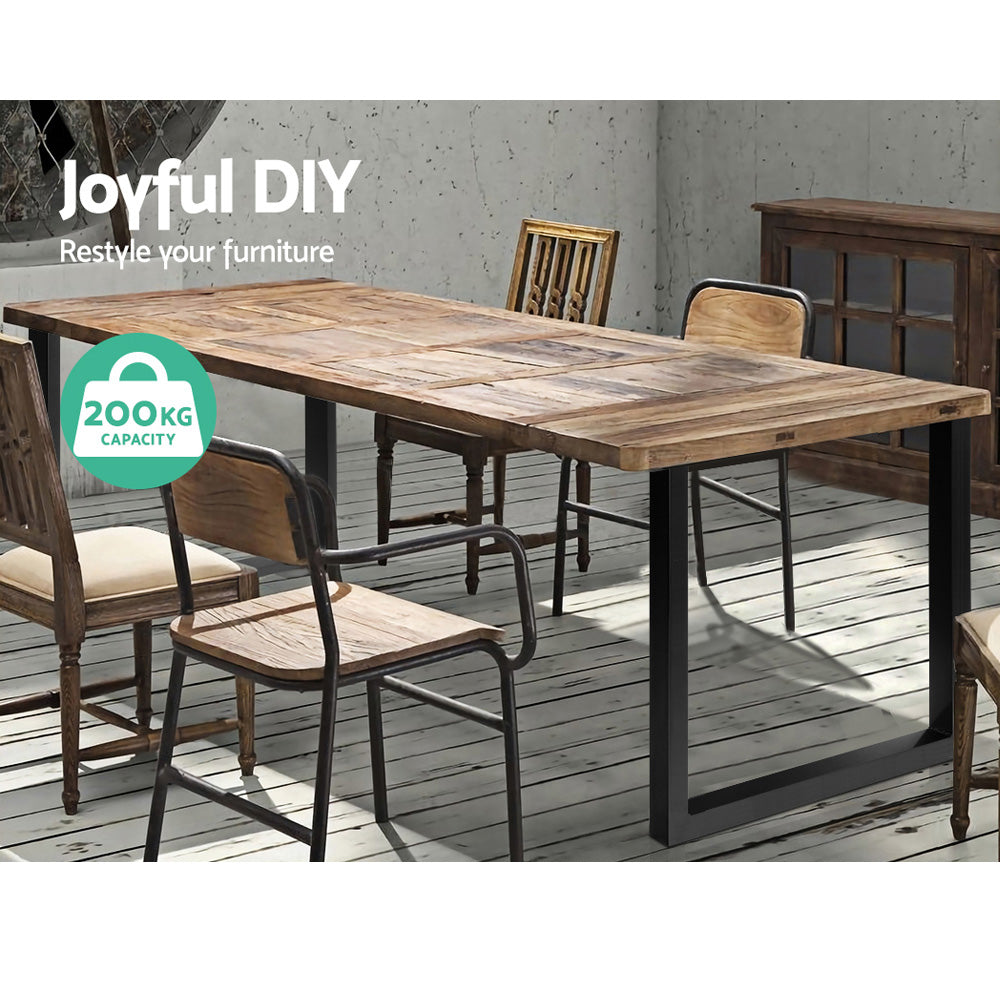 2x Coffee Dining Table Legs Steel Industrial Vintage Bench Metal Box S