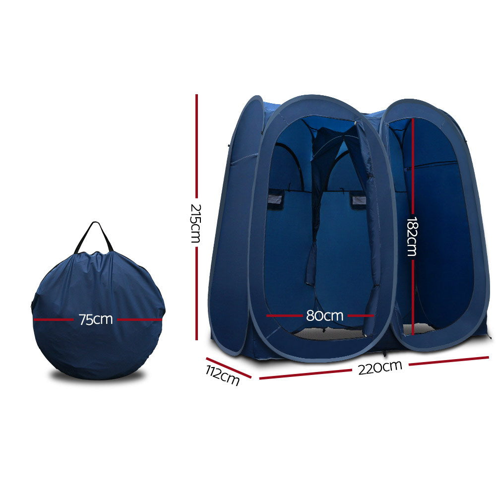 Portable Double Pop up Changing Room Shower Tent