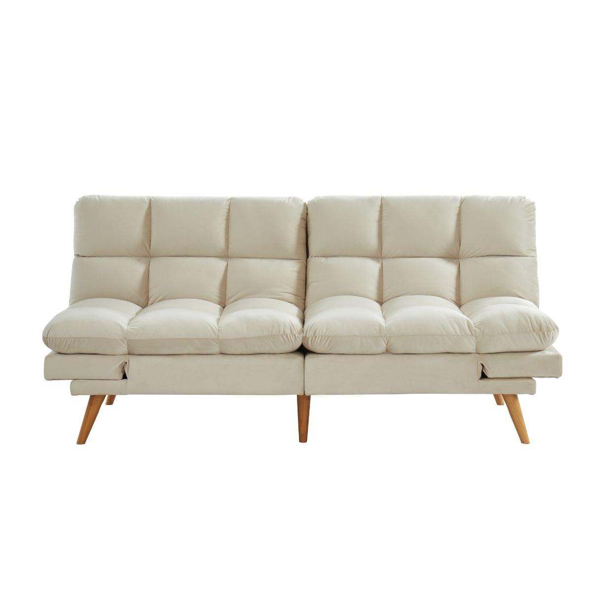 Alexa 3 Seater Velvet Sofa Bed Futon Cream – Shopping Planet