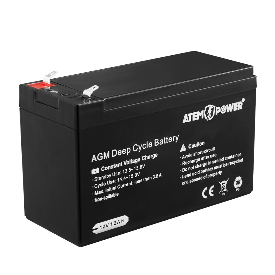 12V 12AH AMP Hour Battery AGM SLA Deep Cycle Dual Fridge Solar Power 1
