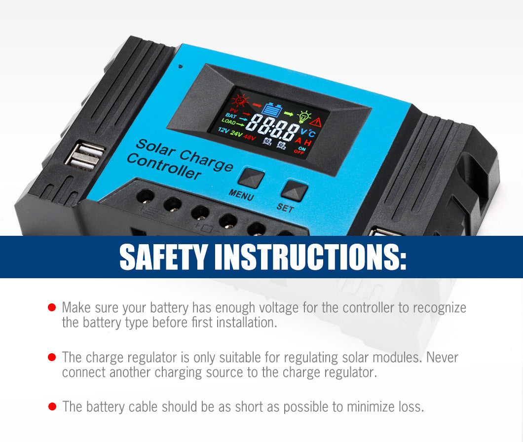 30A Solar Panel Battery Regulator Charge Controller PWM LCD 4 USB 30AM ...