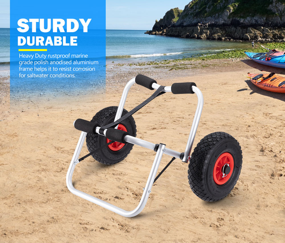 Kayak Trolley Canoe Aluminum Collapsible Wheel Cart Boat Foldable 90KG ...