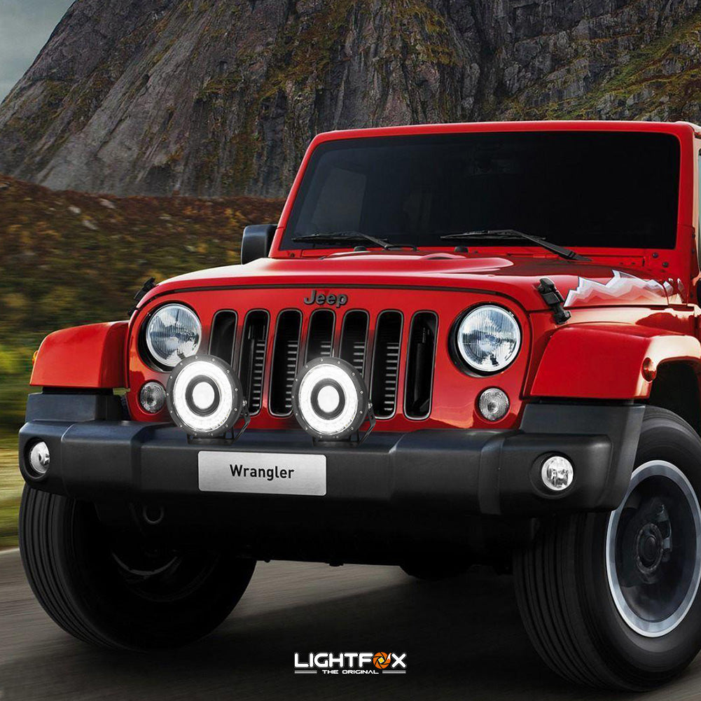 Pair 9 inch CREE LED Driving Lights Spot Round Black Spotlights 4x4 SU ...