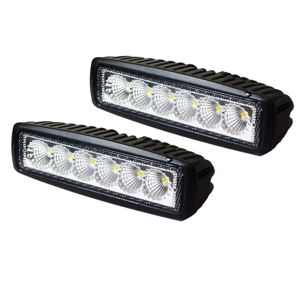 Pair 6inch 30W LED Work Light Bar Flood Reverse Fog Lights 4WD ...