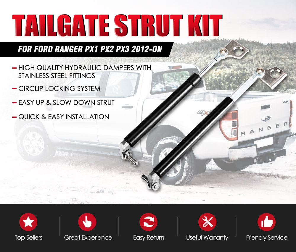 Easy Up and Slow Down Tailgate Strut Kit suit Ford Ranger Wildtrak Rap ...