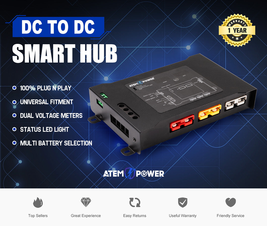 DC to DC Dual Battery System Smart Hub Universal Fitment Dual Voltage ...