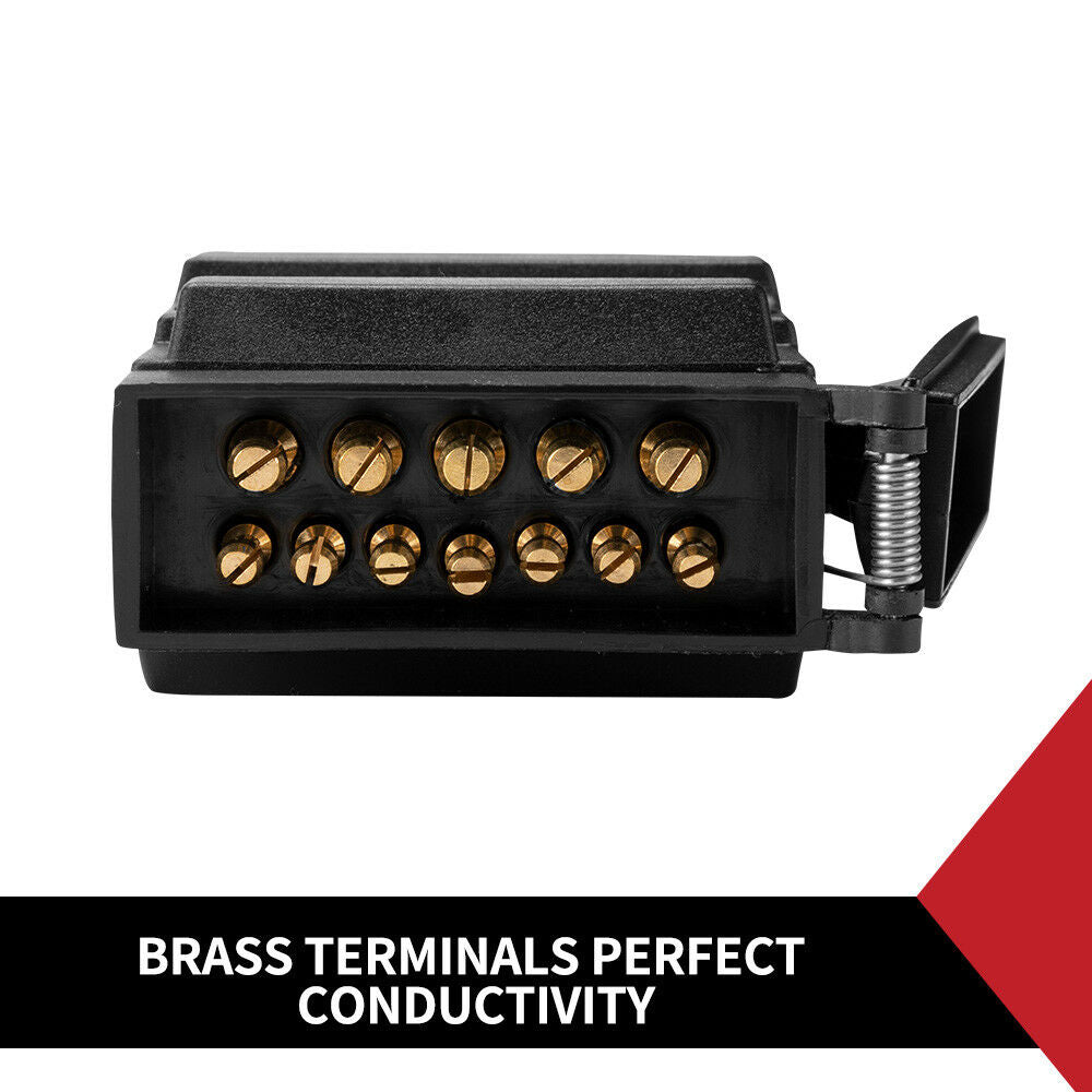 Trailer Caravan Camper Adaptor 12 Pin Flat Trailer Socket Plug Set Con ...