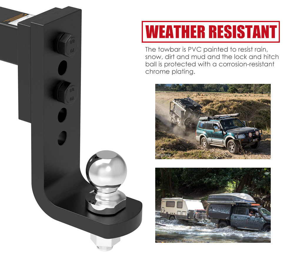 Adjustable Drop Towbar Tow Bar Ball Mount Tongue 2" Hitch Trailer Car ...