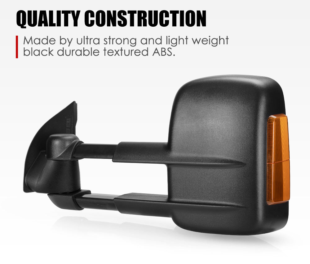 Pair of Extendable Towing Mirrors for Ford Ranger Raptor 2012-ON with ...