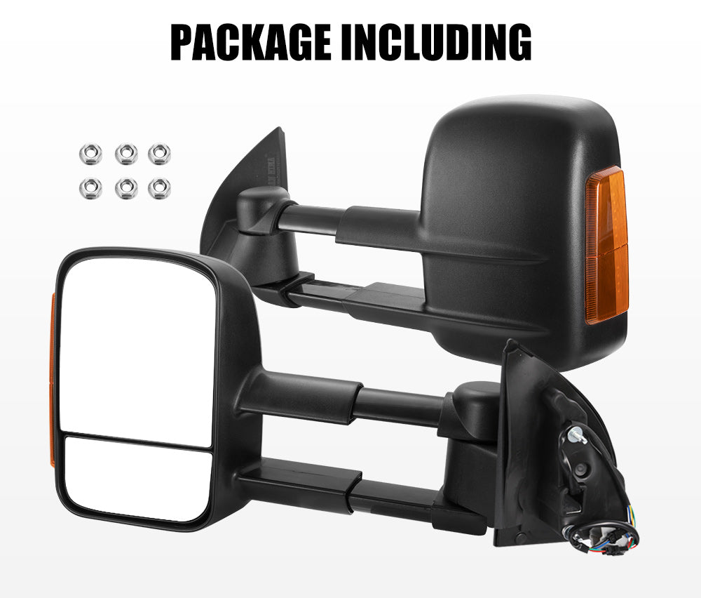 Pair of Extendable Towing Mirrors for Ford Ranger Raptor 2012-ON with ...