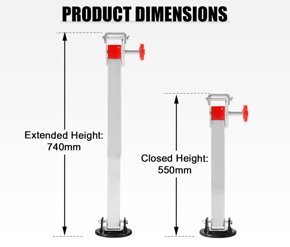 2x 740mm Drop Down Corner Steadies Stabilizer Legs Caravan Camper Trai