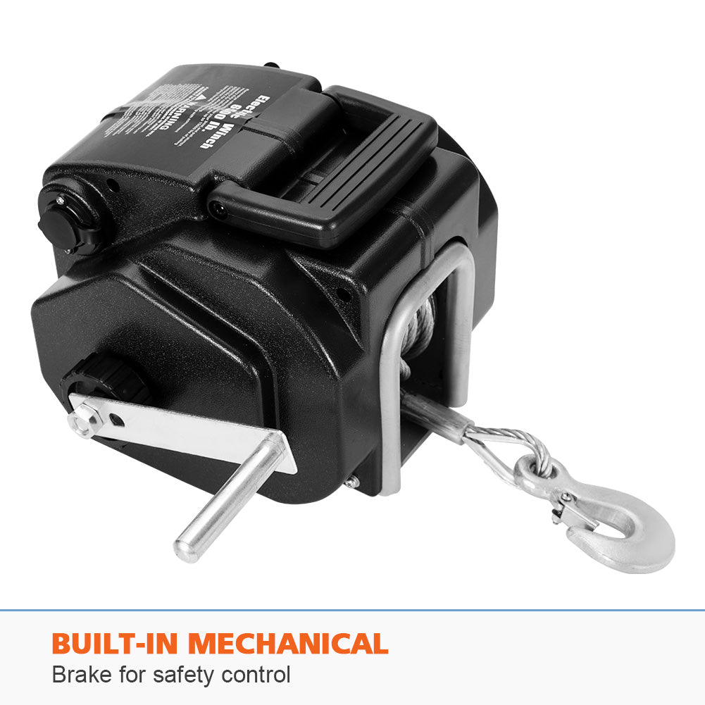 6500lbs 3000kg Electric Boat Winch Portable Detachable 12V ATV 4WD Wir